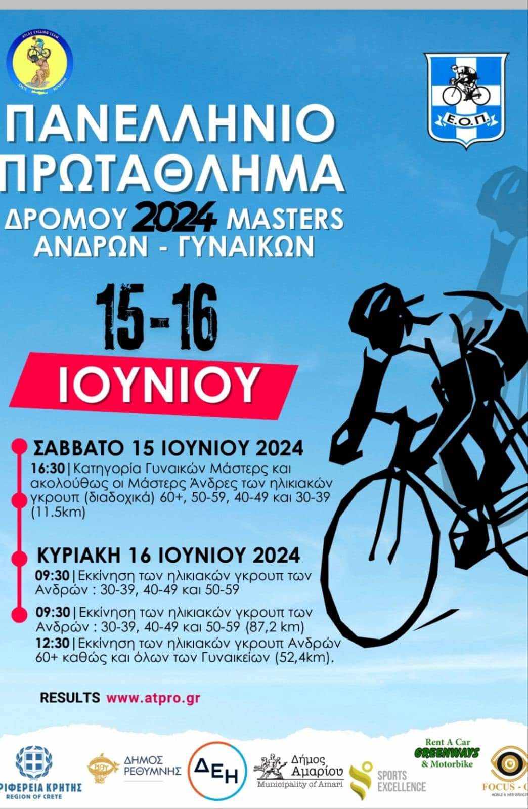 Πανελλήνιο Πρωτάθλημα Δρόμου κατηγοριών Μάστερ Ανδρών και Γυναικών 2024 ...