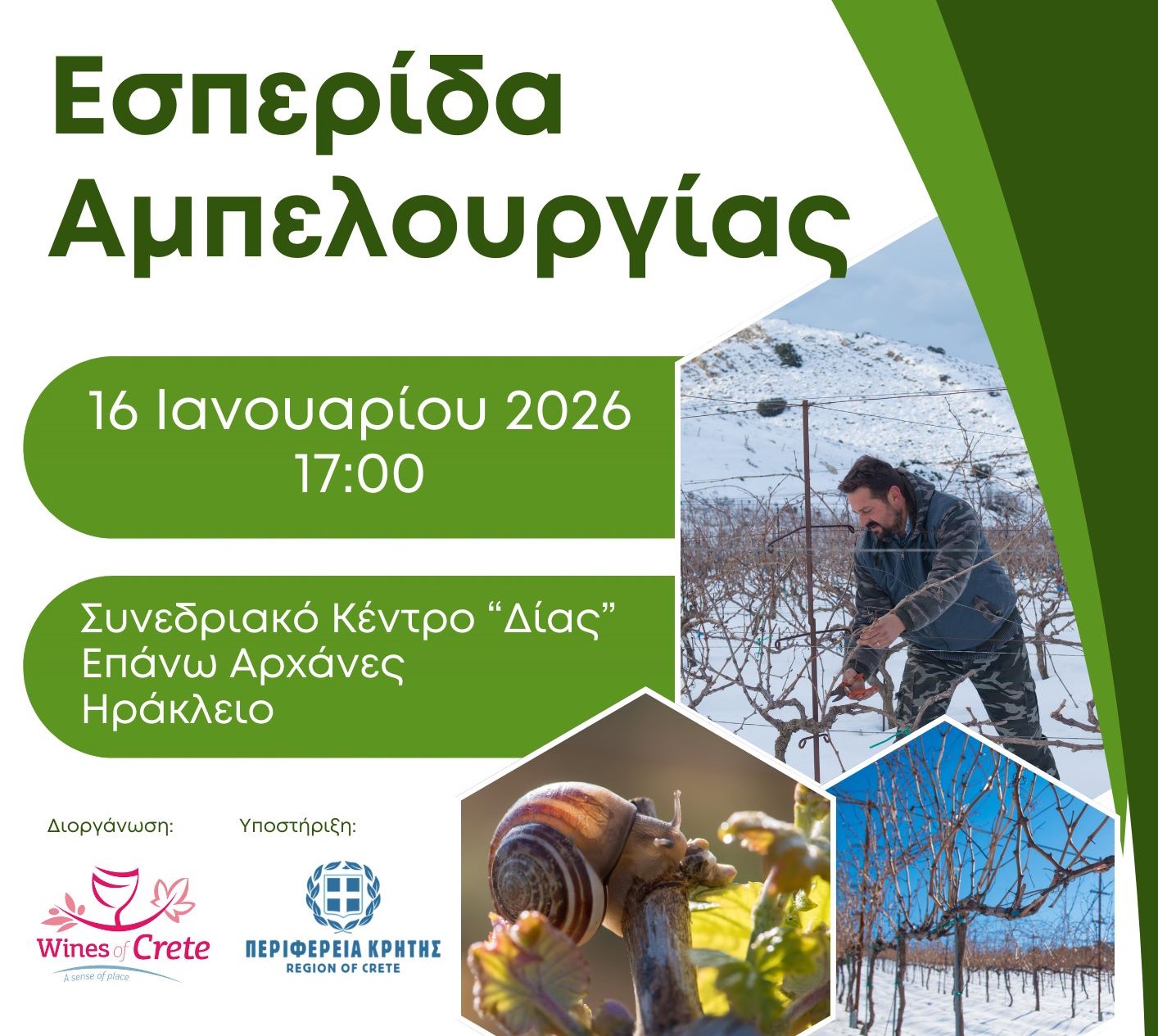 Εσπερίδα για την Αμπελουργία οργανώνει το Δίκτυο Οινοποιών Κρήτης με ...